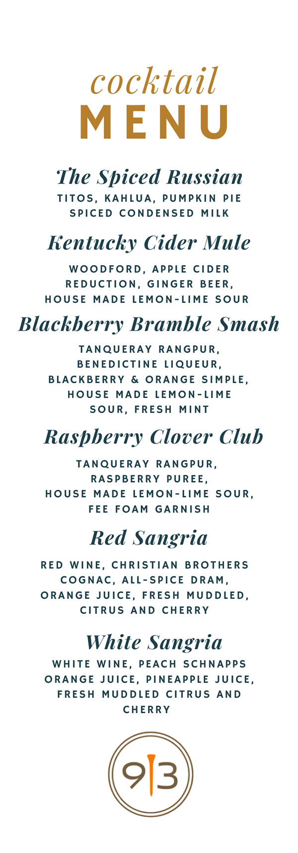 Menus - Fawn Lake Country Club