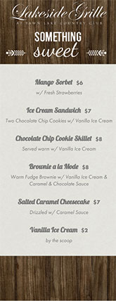 Dining Menus • Fawn Lake Country Club